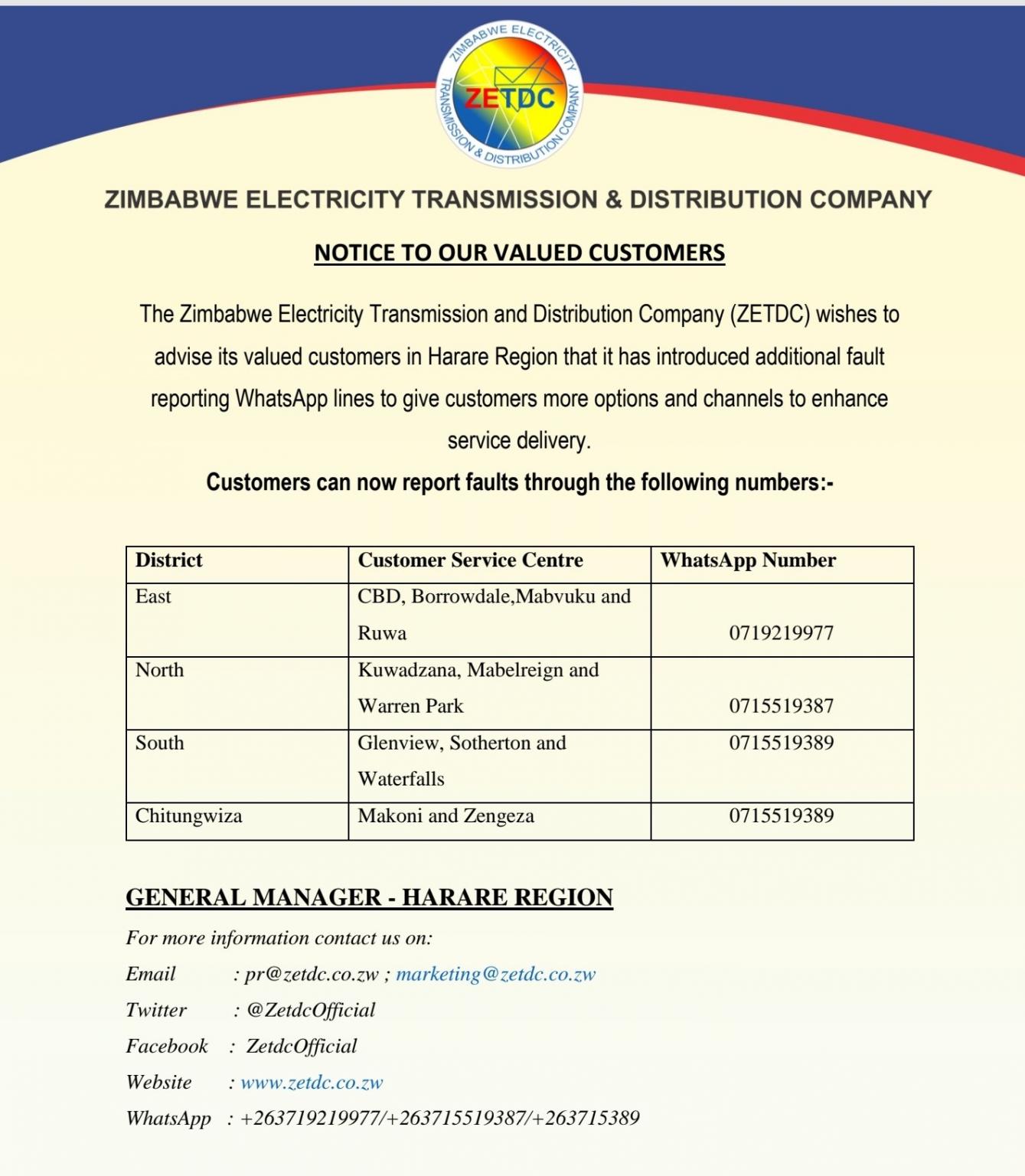 ZESA Introduces WhatsApp Fault Reporting In Harare ⋆ Pindula News
