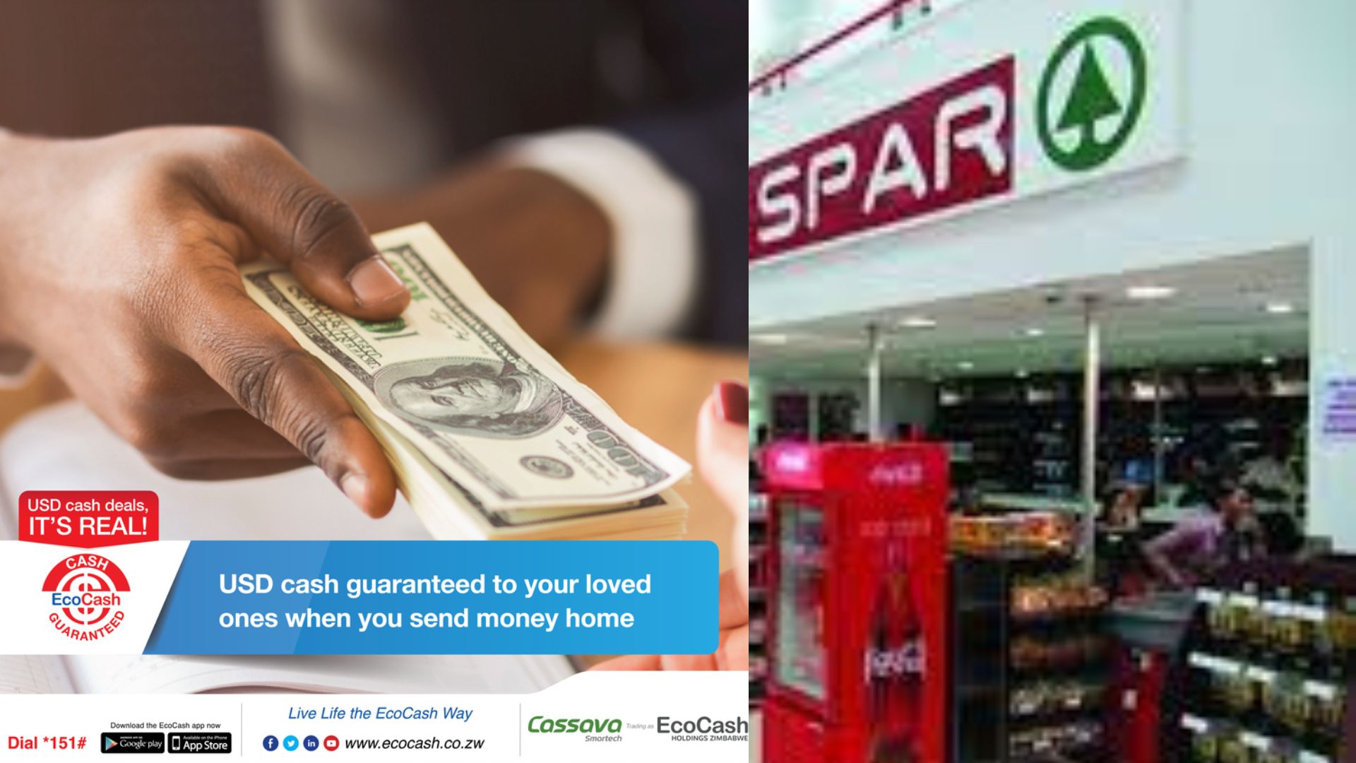 EcoCash Partners With Spar For USD Cash-in, Cash-out Services ⋆ Pindula ...
